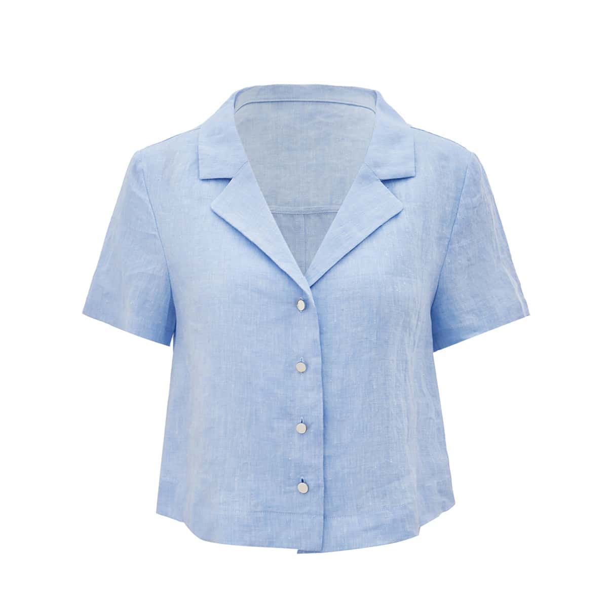 MOTF PREMIUM 100% LINEN CROPPED BLOUSE | SHEIN USA