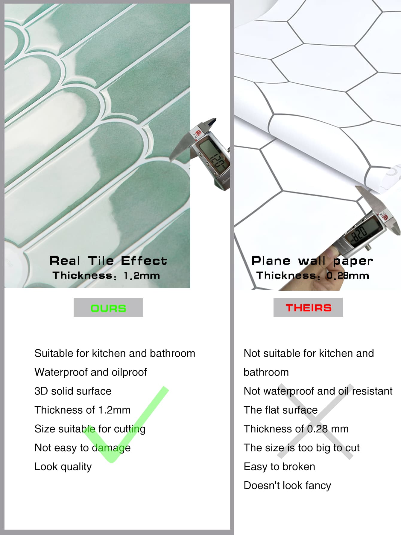 SHEIN Basic living 3D Textured Wall Panels DIY Tiles Kitchen Bathroom ...