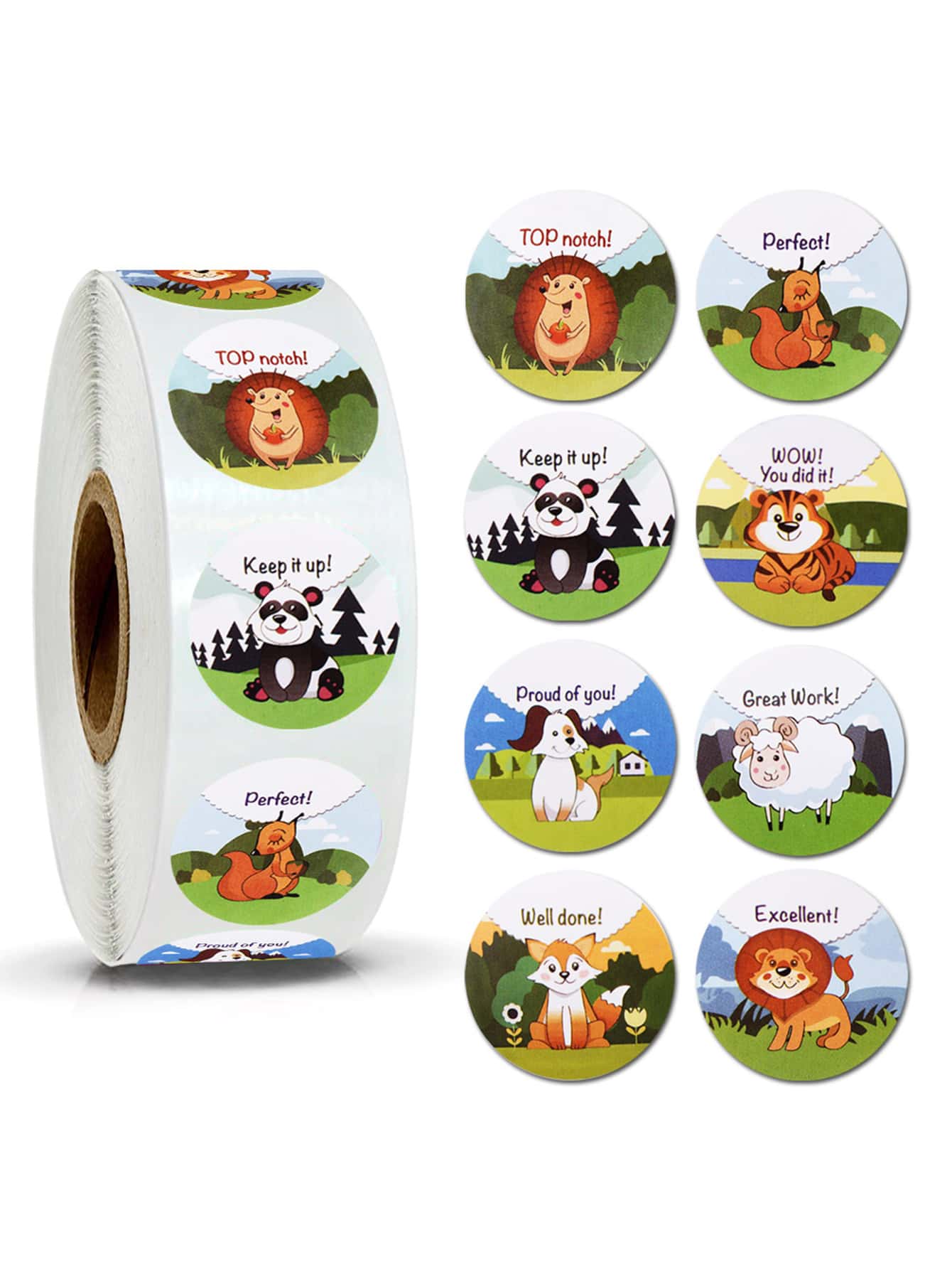 Cute Reward Stickers, Motivational Labels, Cartoon Stickers, 500 ...