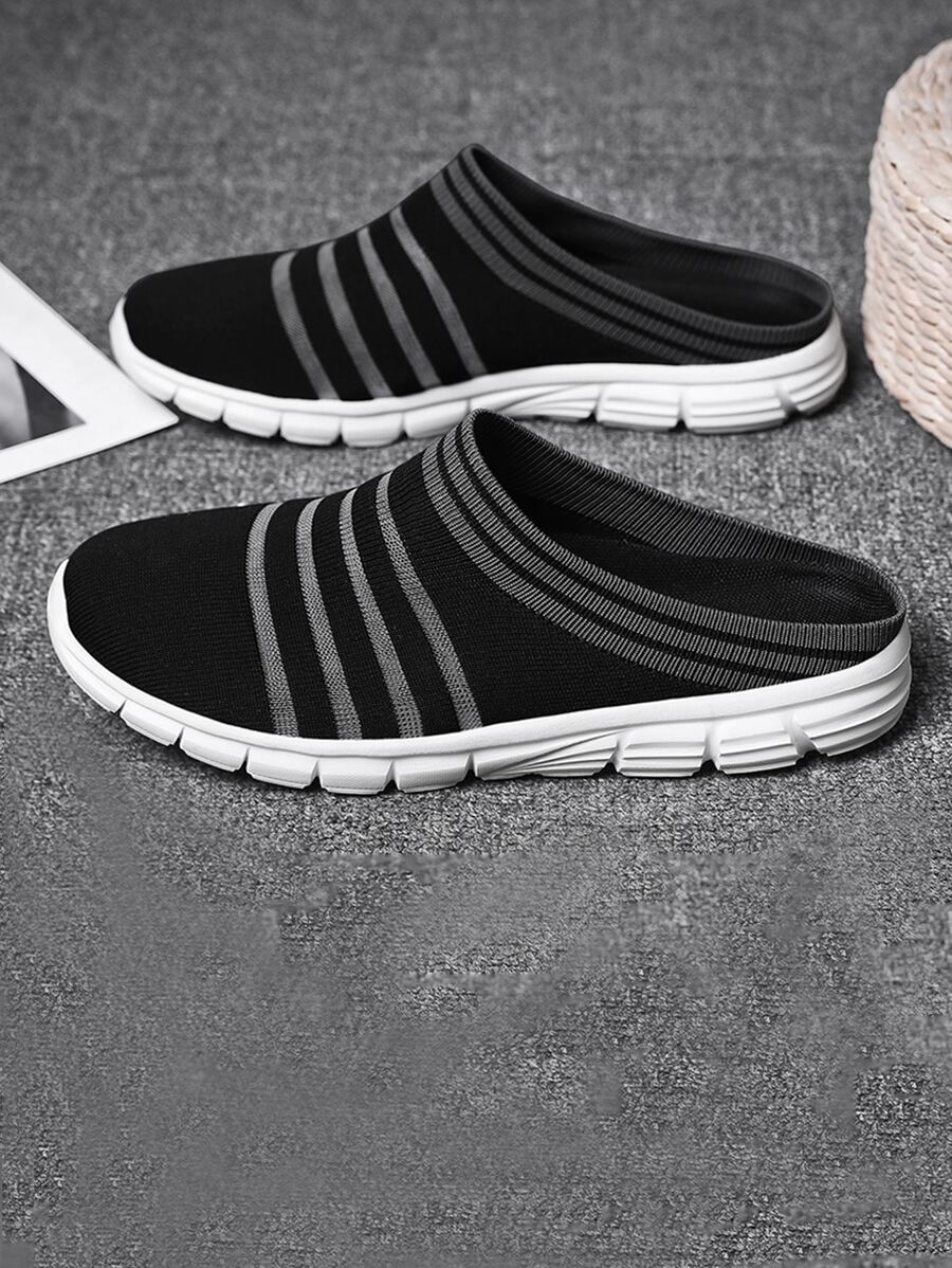 Women's Athletic Mule Sports Shoes With Stripe Pattern For Sports And ...