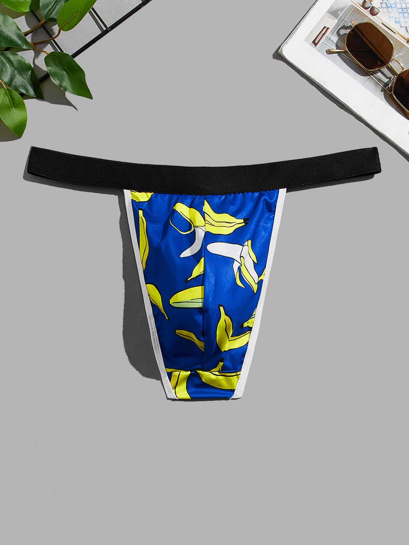 Men Random Banana Print Contrast Binding Jockstrap | SHEIN UK