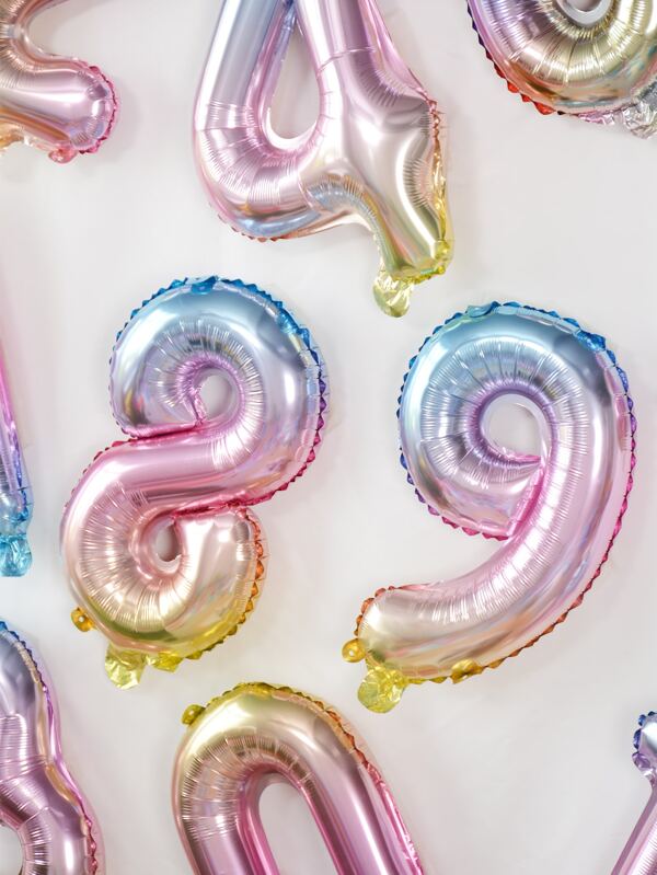 1pc Ombre Number Shaped Balloon, Theme Party Decoration Balloon, For ...