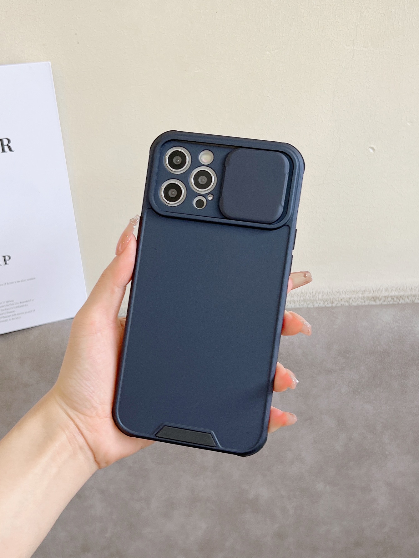 Solid Slide Camera Cover Phone Case