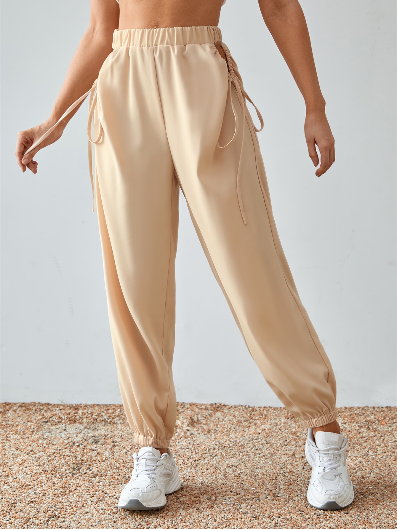 Drawstring Cut Out Pants