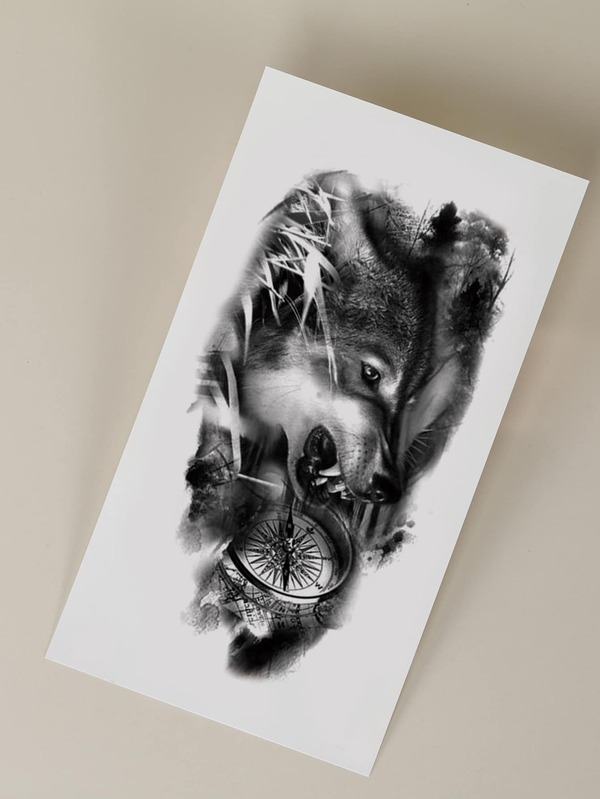 1sheet Wolf Pattern Tattoo Sticker | SHEIN USA