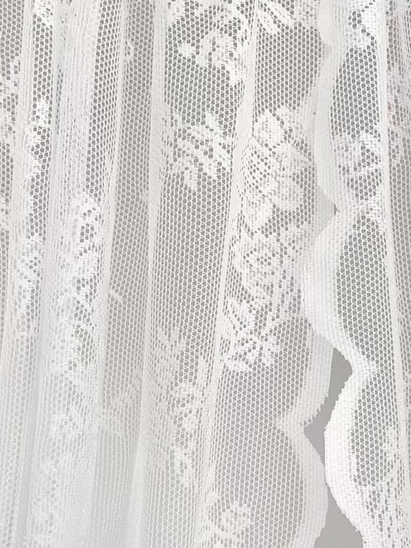1pc Flower Embroidered Lace Door Curtain, Lace Fabric Door Sheer ...