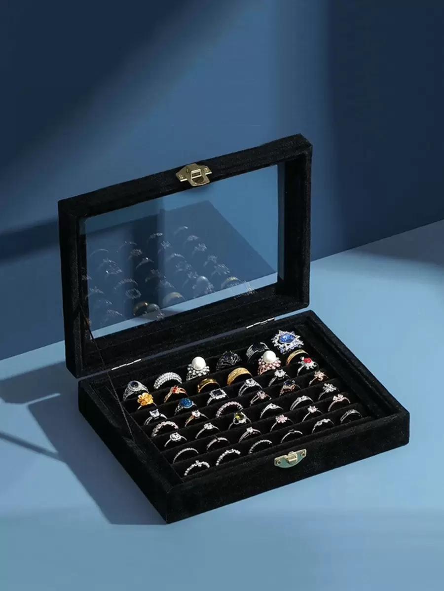 1pc Multi-Layer Ring Storage Box, Black Ring Display Box For Home Back ...