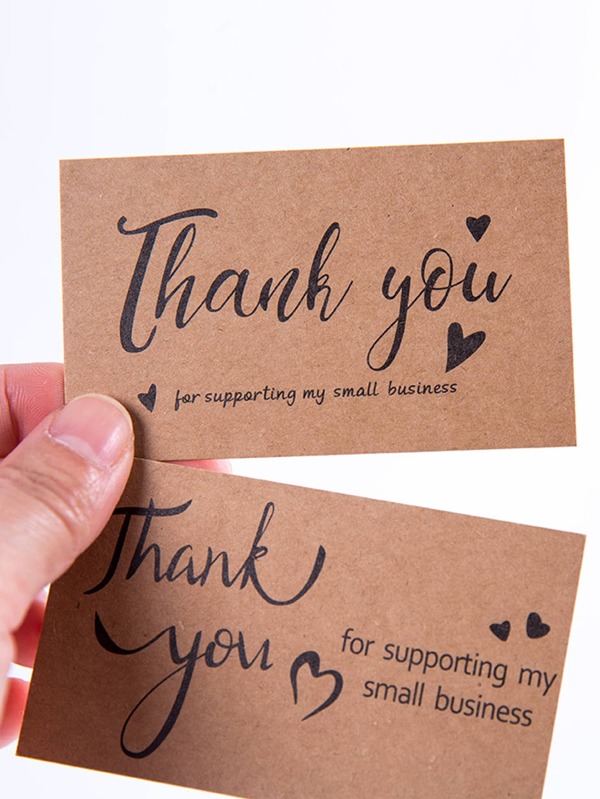 50 piezas Tarjeta Thank you con estampado de slogan al azar | Mode de ...