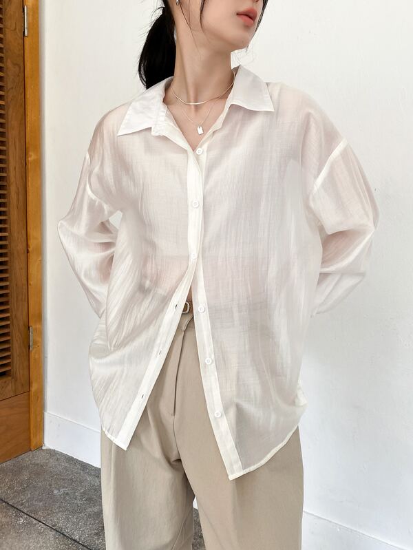 Dazy-Less Split Tie Back Drop Shoulder Shirt Without Tube Top | SHEIN USA