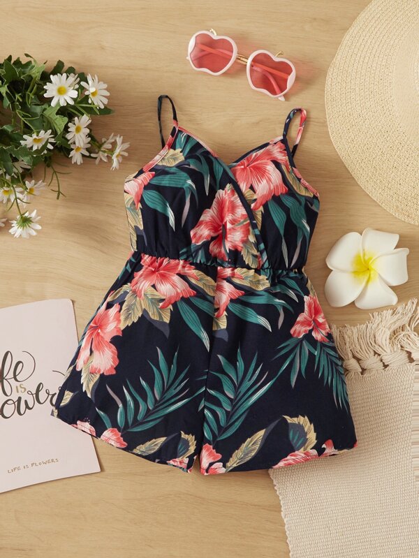 SHEIN Baby Tropical Print Cami Romper | SHEIN USA