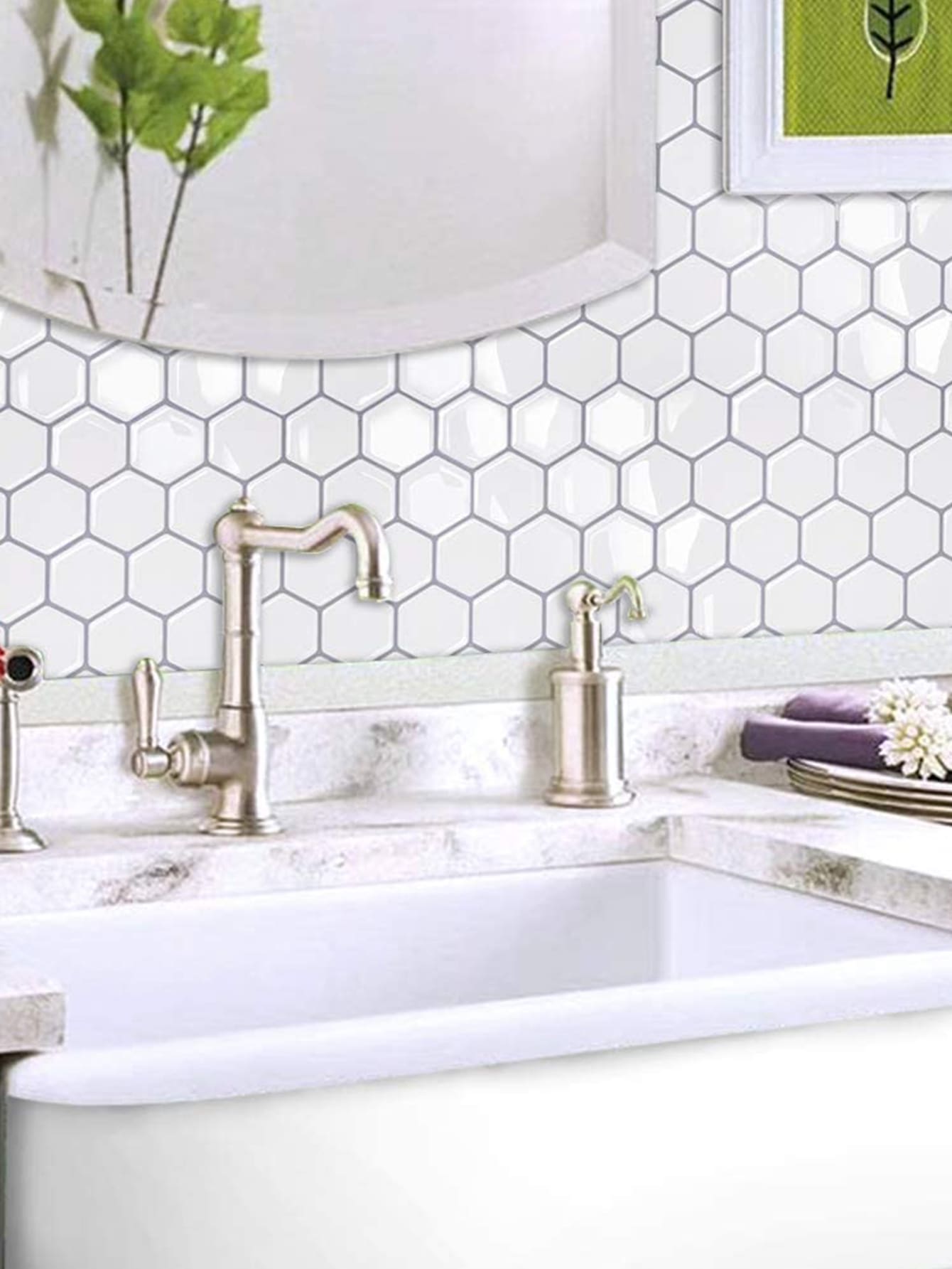 SHEIN Basic living BASIC LIVING 3D Textured Wall Panels DIY Tiles ...