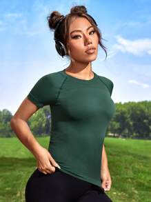 Yoga Basic Raglan Sleeve Sports Tee | SHEIN USA