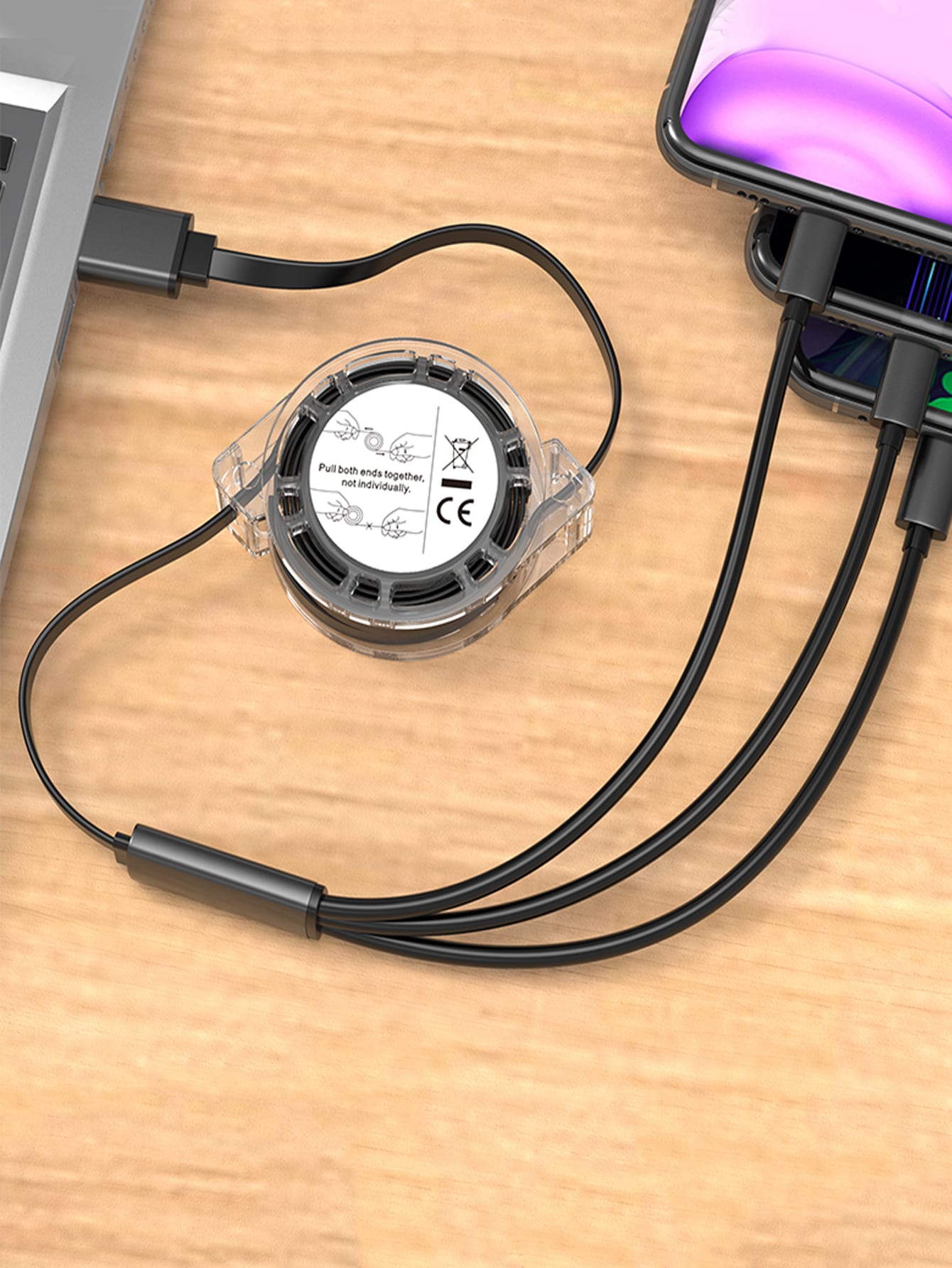 3 In 1 Retractable Data Cable