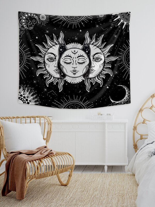 Sun & Moon Pattern Tapestry | SHEIN USA