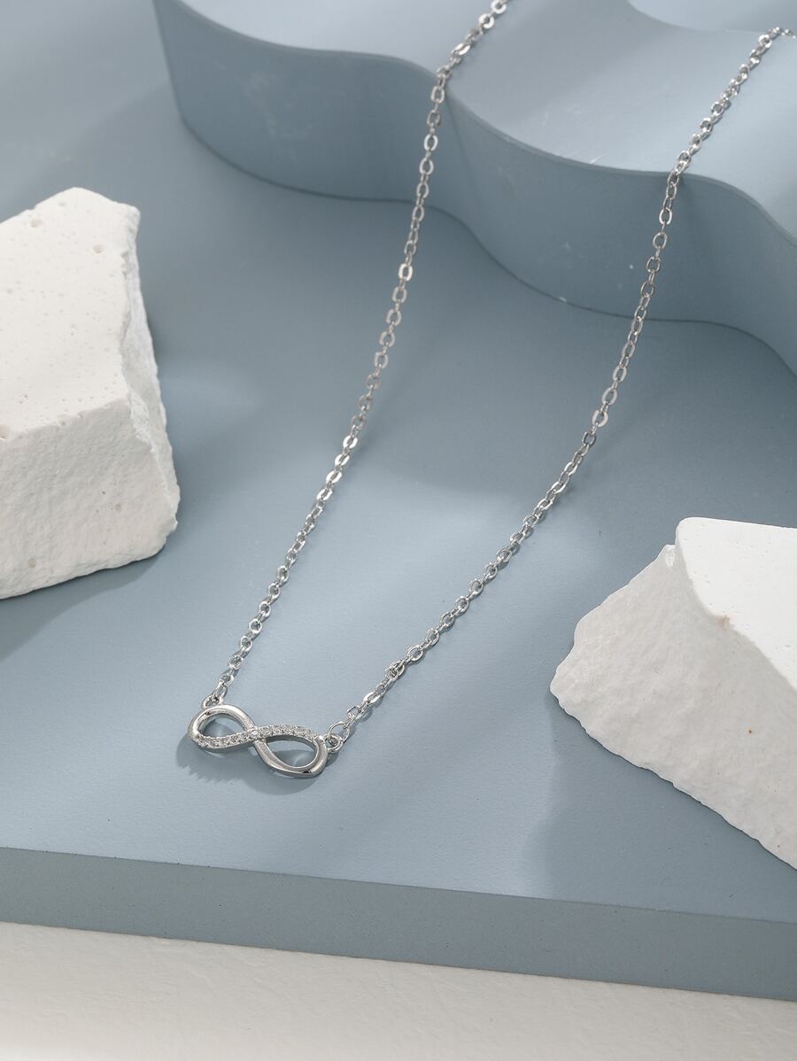 Cubic Zirconia Infinity Pendant Necklace | SHEIN USA