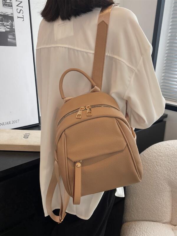 Minimalist Textured Classic Backpack | SHEIN USA