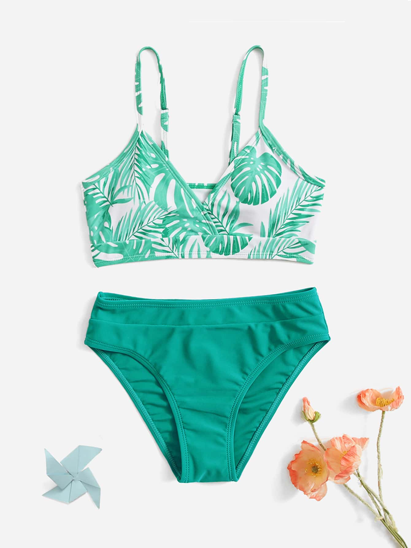 Tween Girl Tropical Print Bikini Set Summer Beach | SHEIN USA