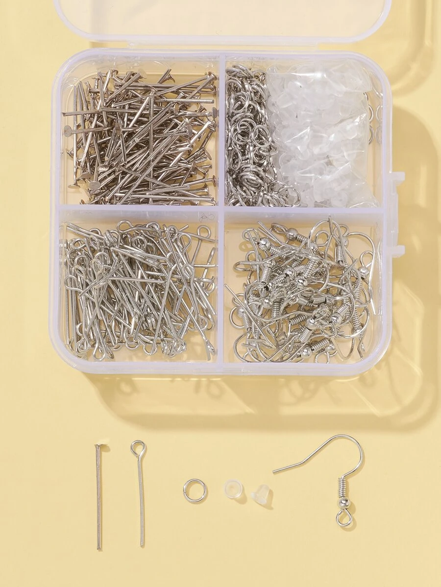 1box DIY Earring Making Finding Kit Including Iron Earring Hooks & Ear ...