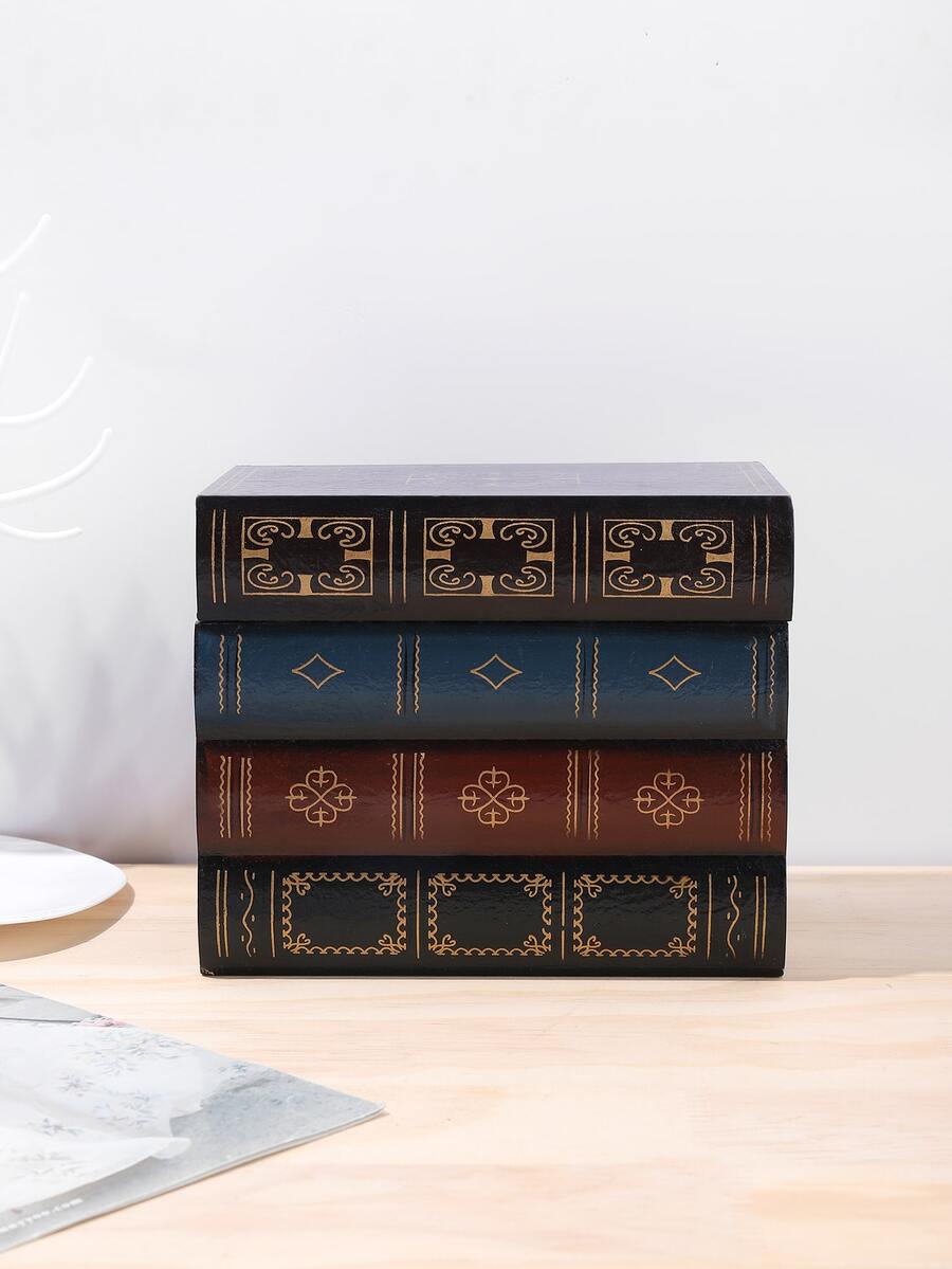 1pc Classical Wooden Book Shape Storage Box, Jewelry Organizer, Home ...