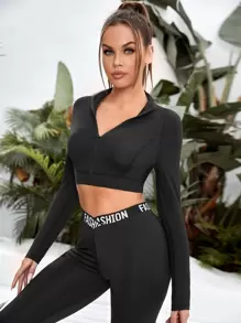 Gameset SHEIN Sport Zipper Front Crop Sports Jacket | SHEIN USA