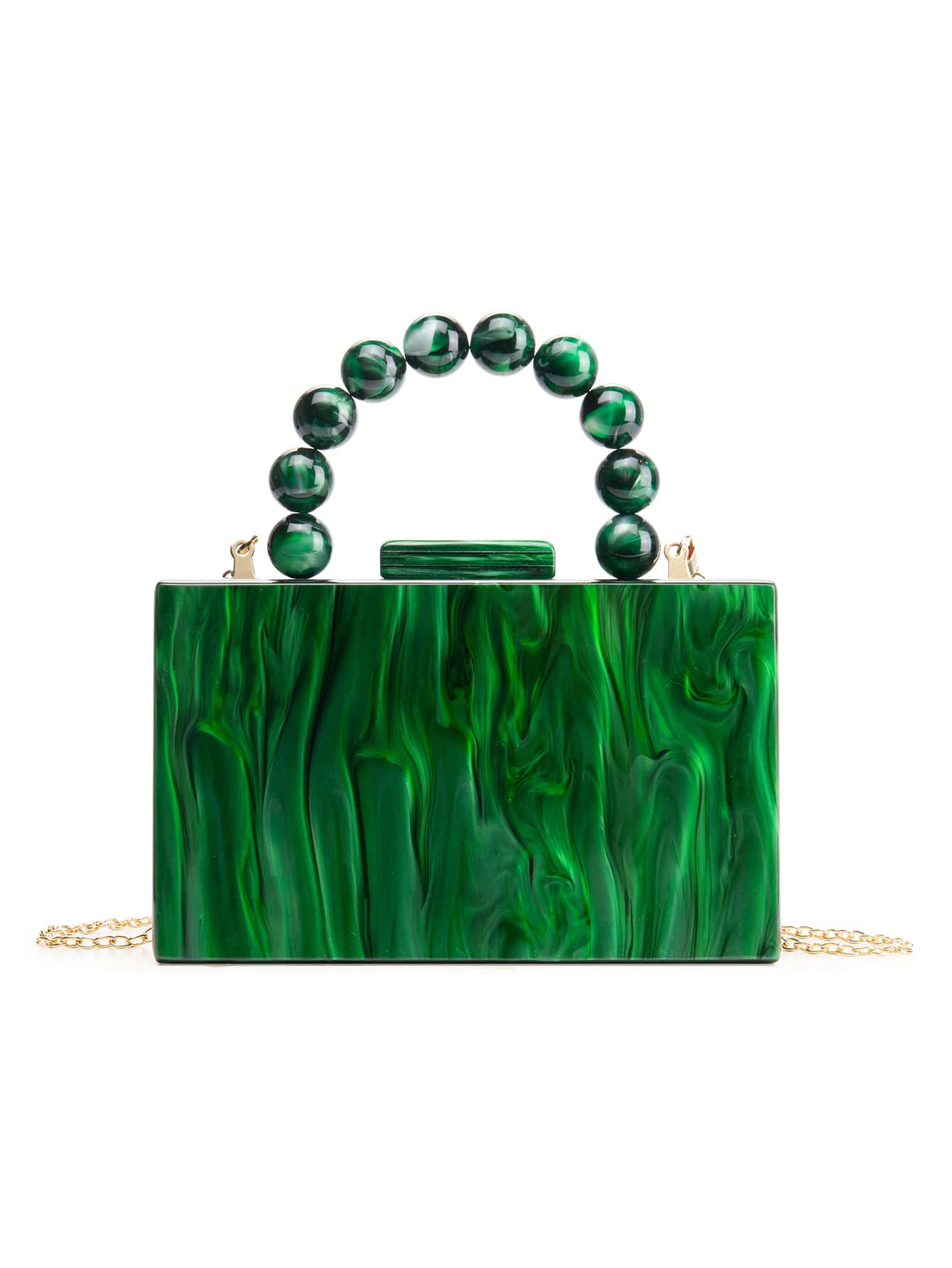 Mini Cloudy Rectangular Acrylic Box Clutch Bag (18x11cm) With Beaded ...