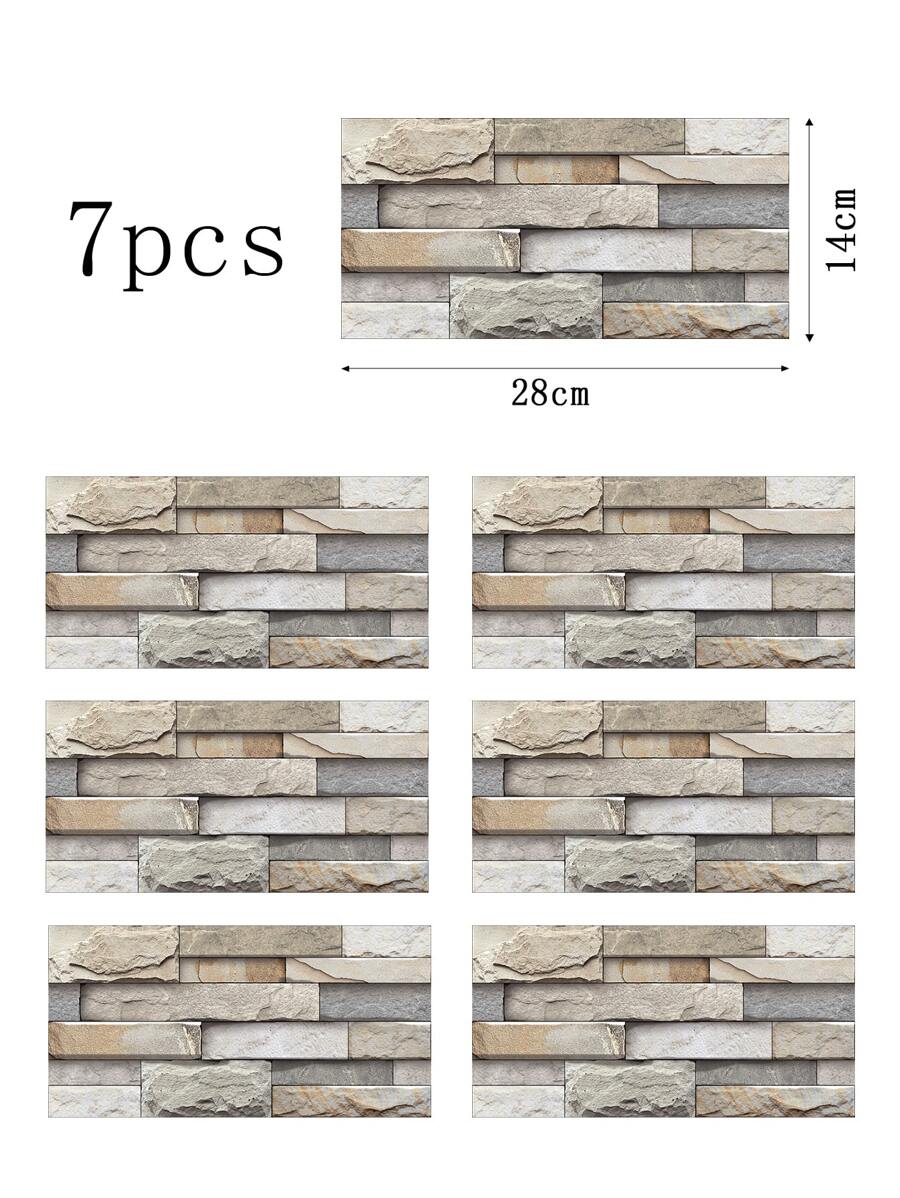 7pcs/set Brick Pattern Wall Paper, Modern PVC Removable Self Adhesive ...