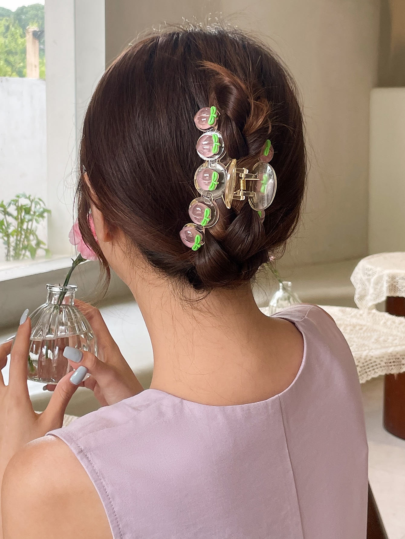 DAZY Griffe à cheveux pêche