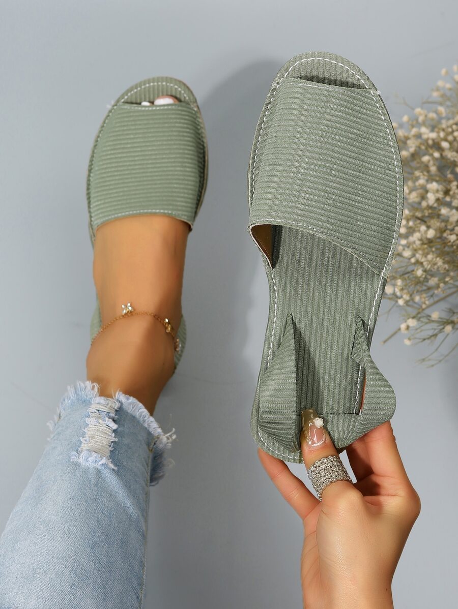 Women Minimalist Slingback Flats, Fashionable Open Toe Flat Sandals ...