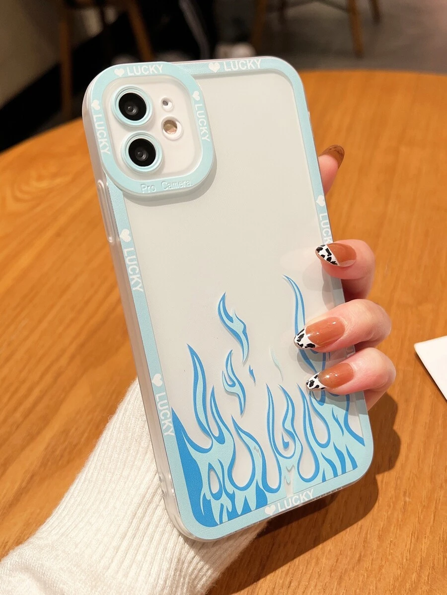 Fire Pattern Clear Phone Case | SHEIN USA