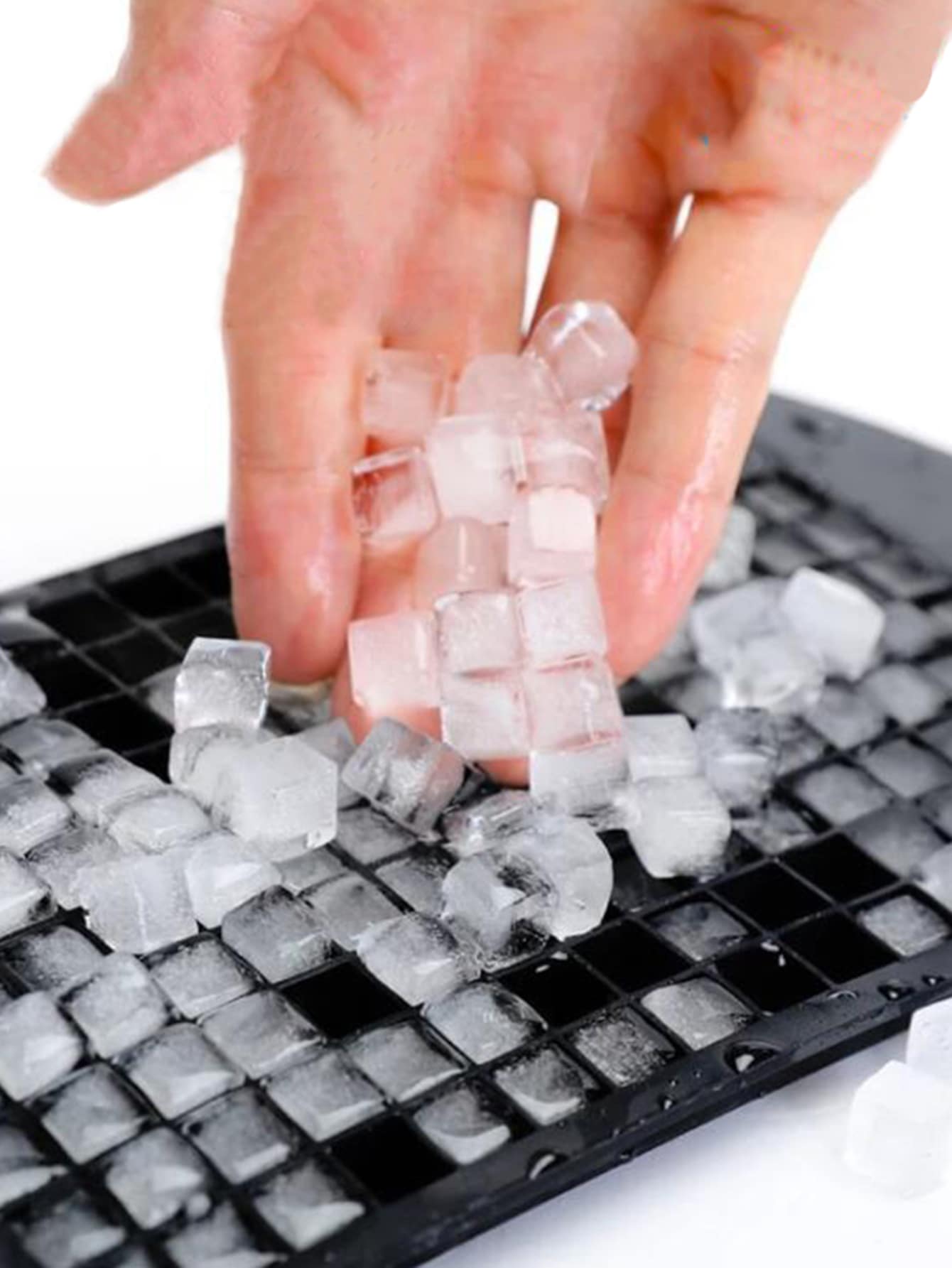 1pc 160 Grid Silicone Ice Cube Tray, Small Square Ice Maker, DIY Ice ...