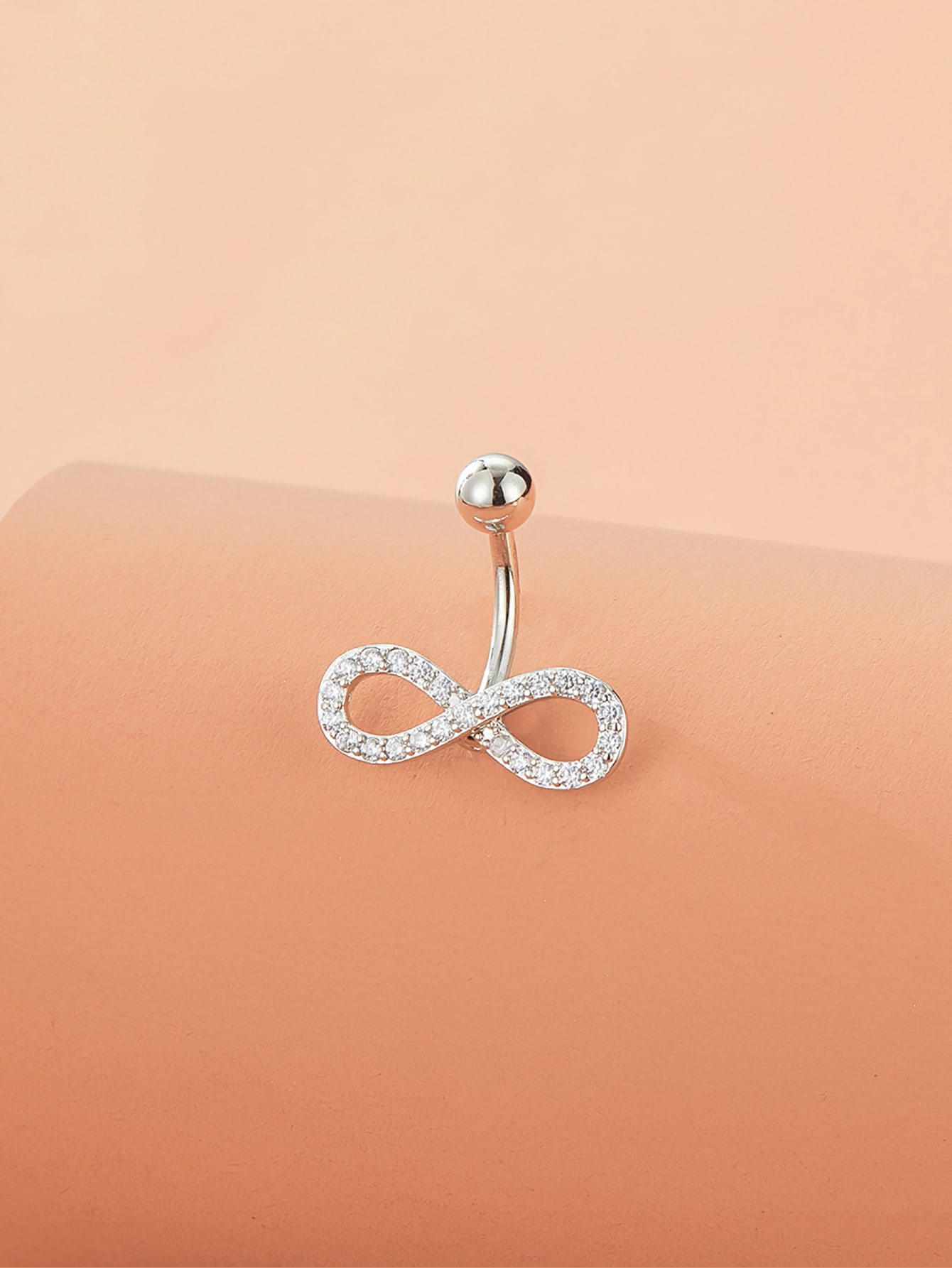Zircon Infinity Symbol Decor Navel Belly Ring