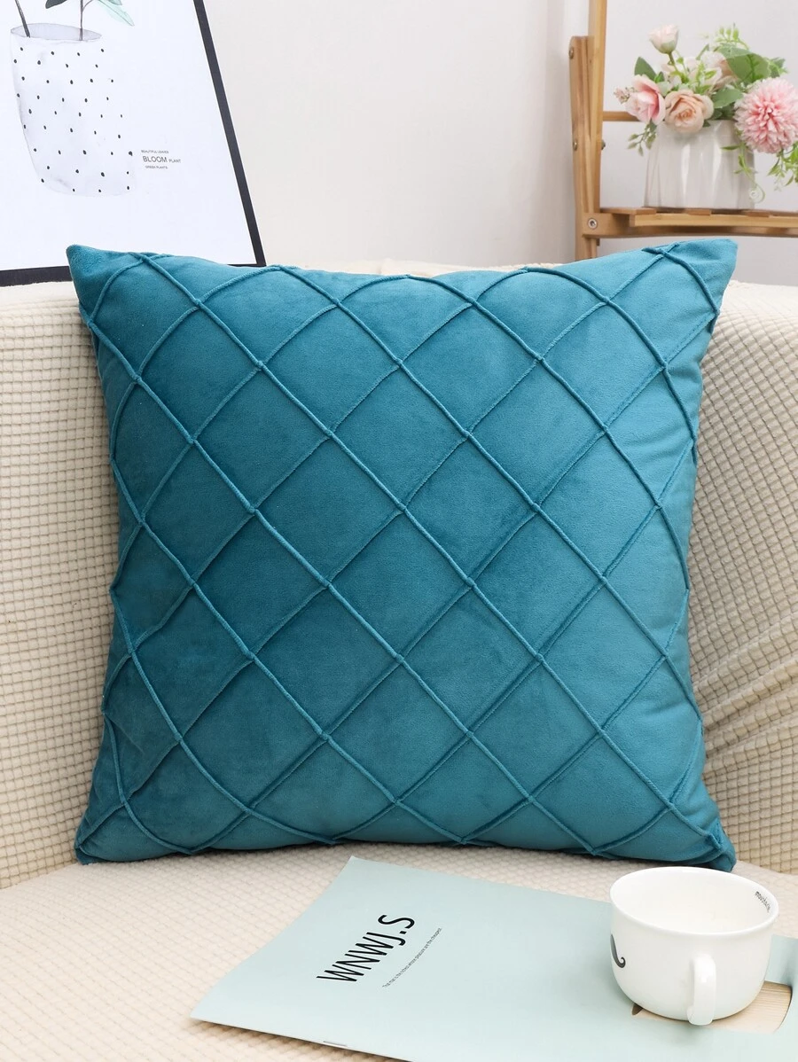 1pc Pintuck Cushion Cover Without Filler, Modern Plain Colo Decorative ...