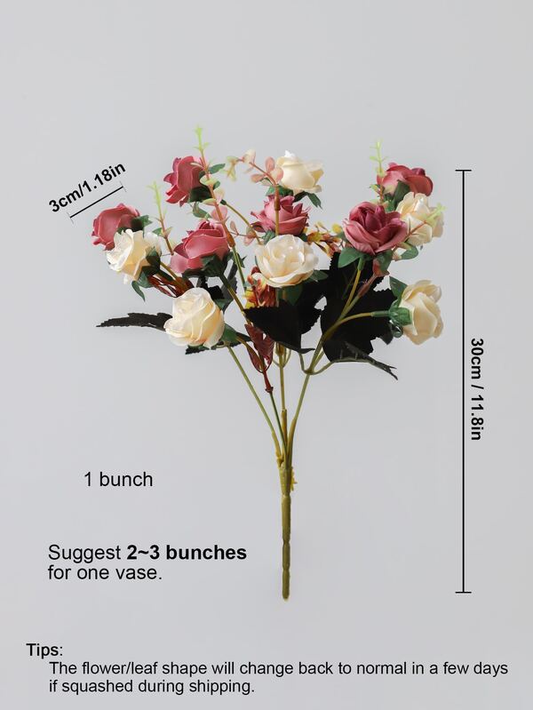 1pc Artificial Rose Flower Bouquet For Wedding, DIY Floral Decor Home ...
