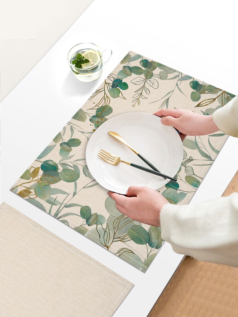 1pc Plant Pattern Place Mat, Modern Table Mat For Dining Table Decor ...