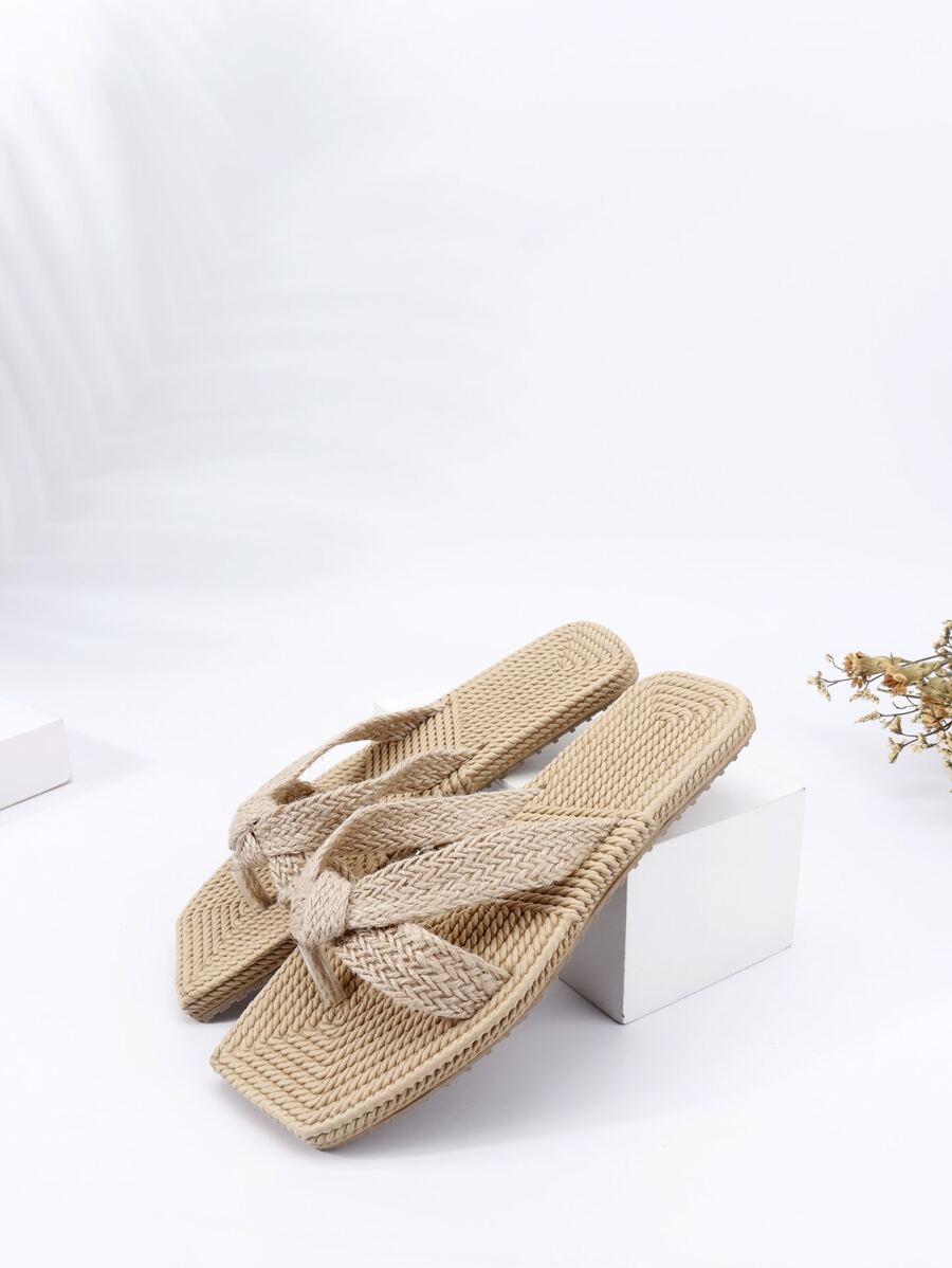 Rope Flip Flops, Flat Casual Beach Slippers, Outdoor Wear | SHEIN USA