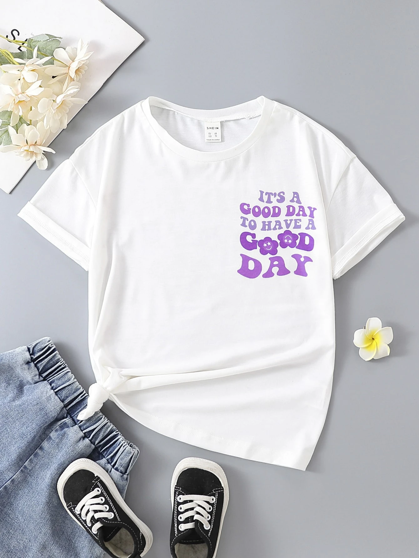 SHEIN Young Girl Slogan Graphic Tee | SHEIN USA
