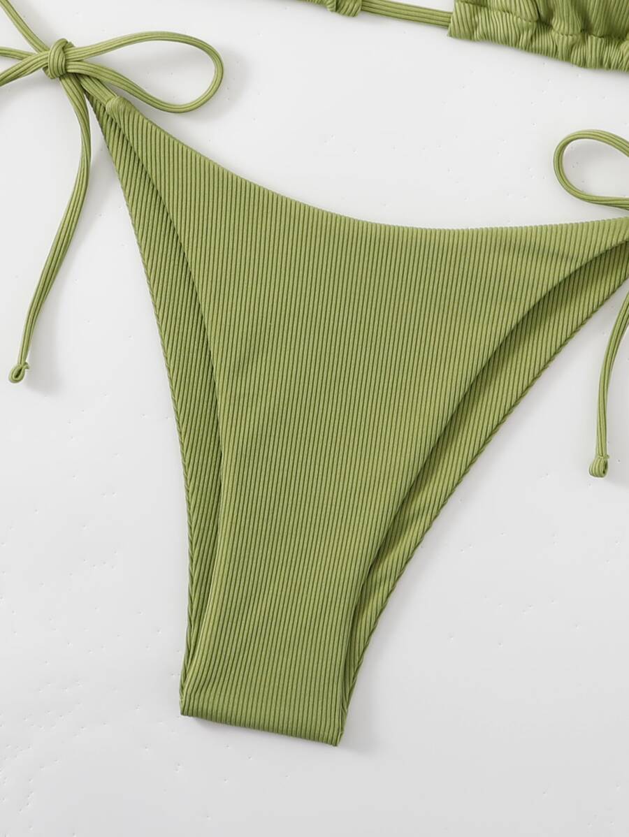 Shein Swim Conjunto De Biquíni Mono De Praia De Verão Halter Triângulo