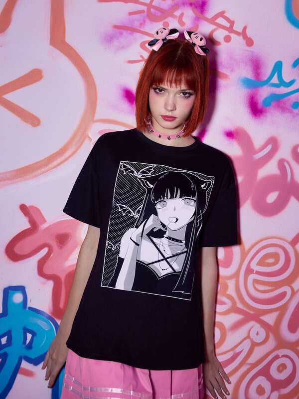 Anime Cartoon Figure Graphic Tee | SHEIN USA