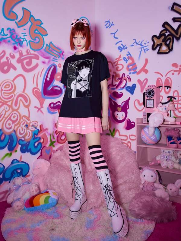 Anime Cartoon Figure Graphic Tee | SHEIN USA