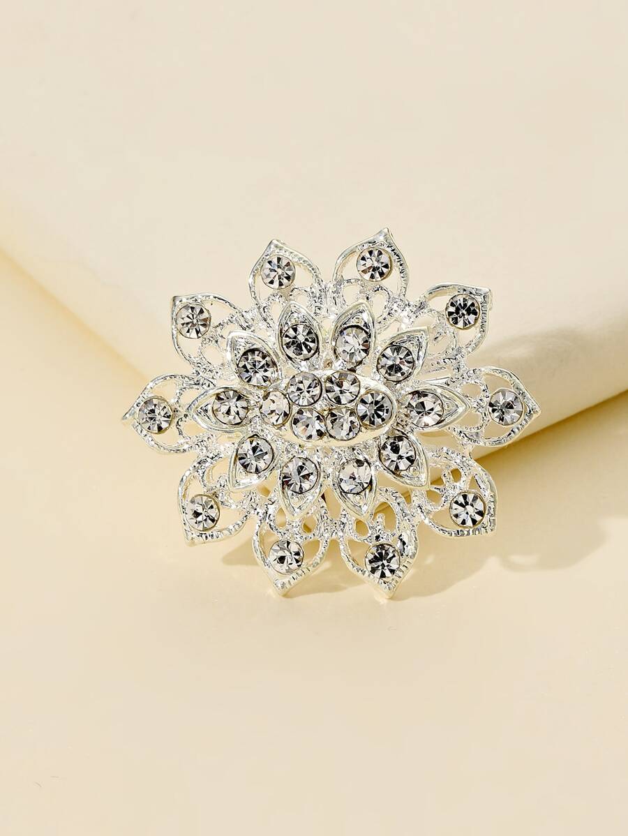Rhinestone Flower Design Brooch | SHEIN USA