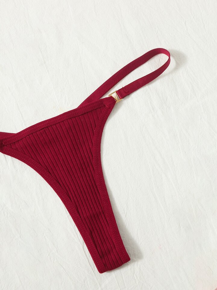 7pack Plain Rib Thong | SHEIN