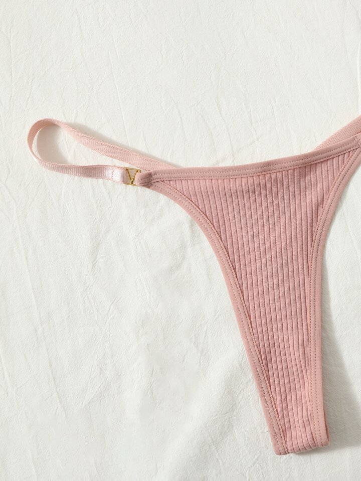 7pack Plain Rib Thong | SHEIN