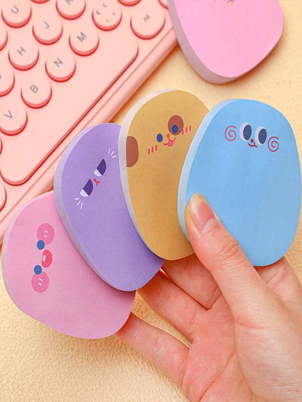 60 Sheets Random Cute Cartoon Color Note,Student Sticky Note Message ...