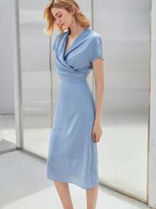 MOTF PREMIUM WRAP FITTED DRESS | SHEIN USA