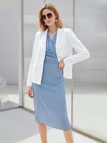 MOTF PREMIUM WRAP FITTED DRESS | SHEIN USA