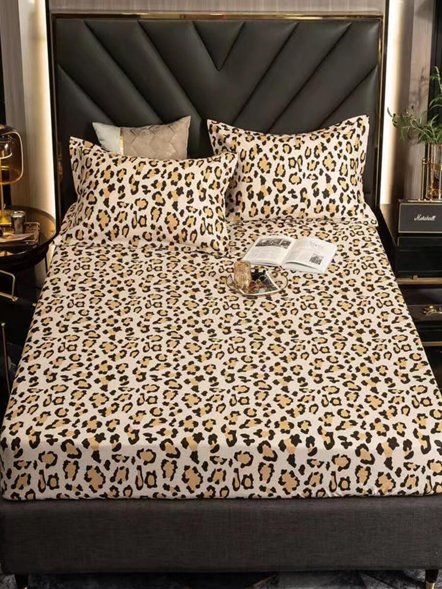 Leopard Pattern Sheet Set Without Filler | SHEIN UK