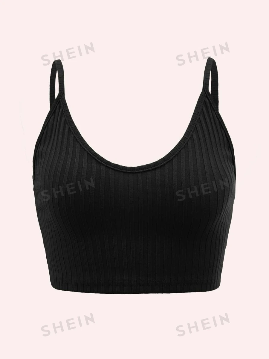 Shein Ezwear Rib Knit Crop Cami Top Shein Uk