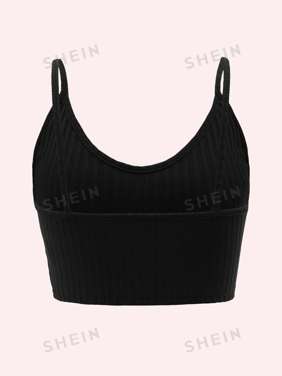 SHEIN EZwear Rib-Knit Crop Cami Top | SHEIN UK