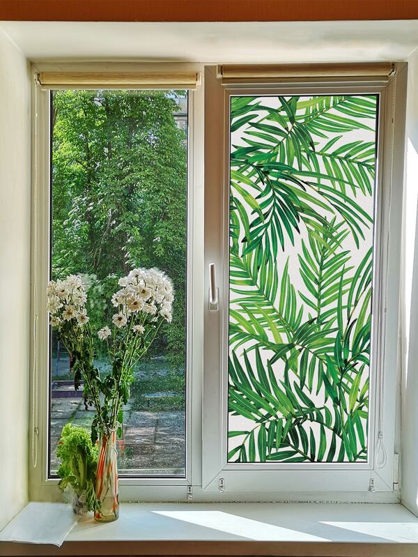 1pc Leaf Print Window Privacy Sticker | SHEIN USA