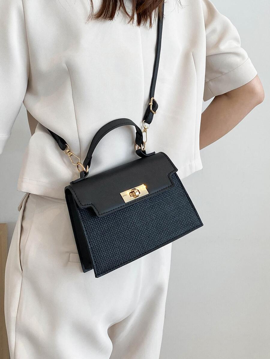 Mini Twist Lock Square Bag | SHEIN USA